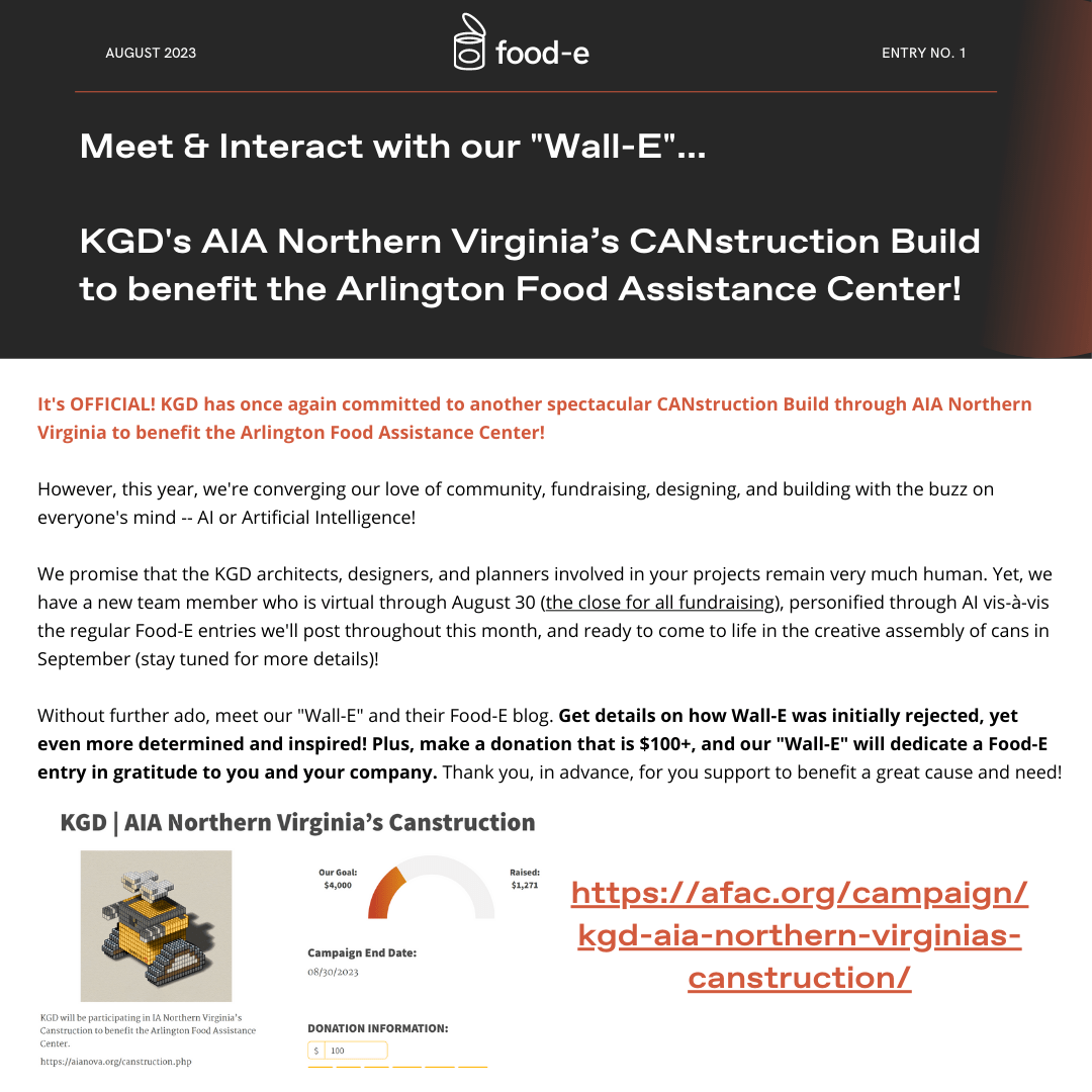 Meet the KGD "Wall-E" & Support a Great Cause! - KGD Architecture